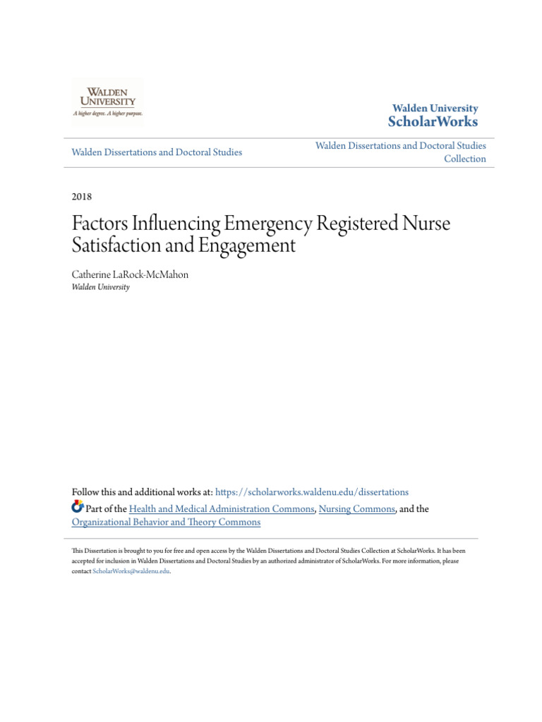 Factors Influencing Emergency Registered Nurse Satisfaction and E | PDF
