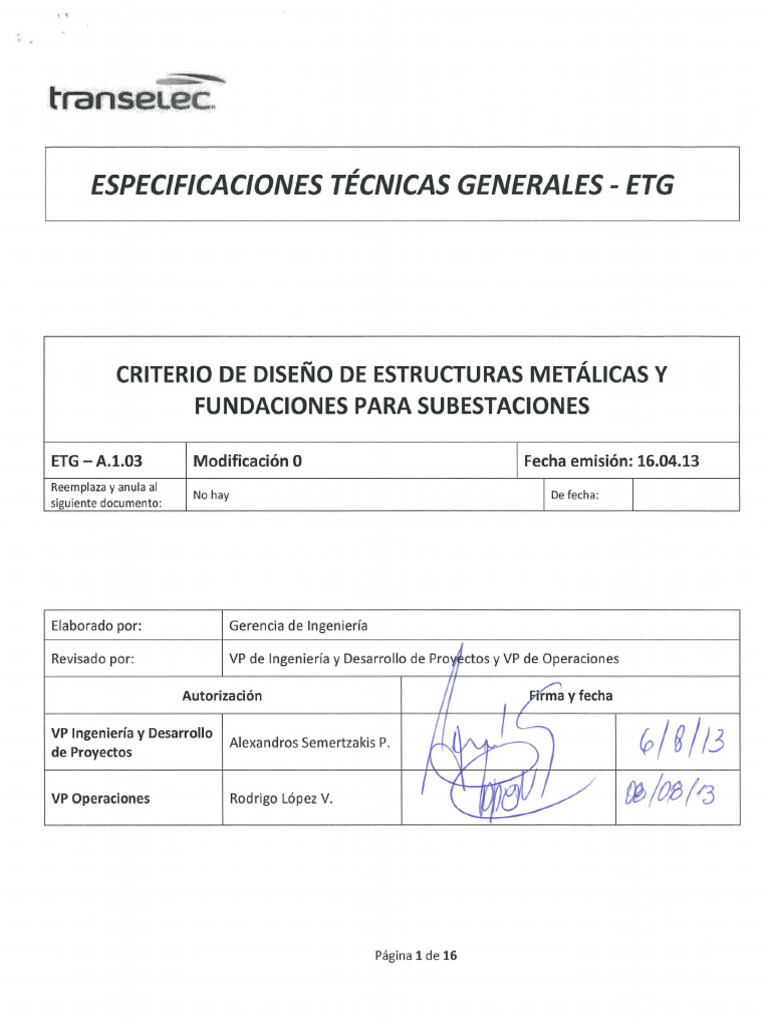 ETG-A.1.03 Criterio diseño estructuras y fundaciones ssee | PDF | Acero | Materiales de construcción