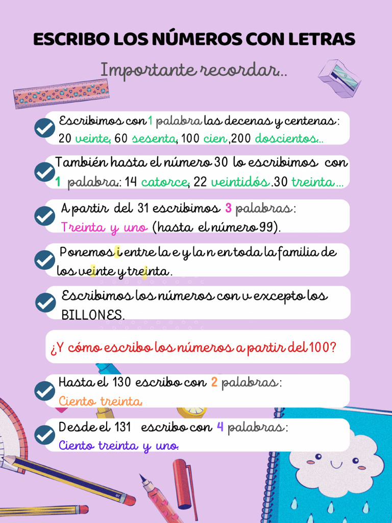 Escribir Los Números Con Letra | PDF