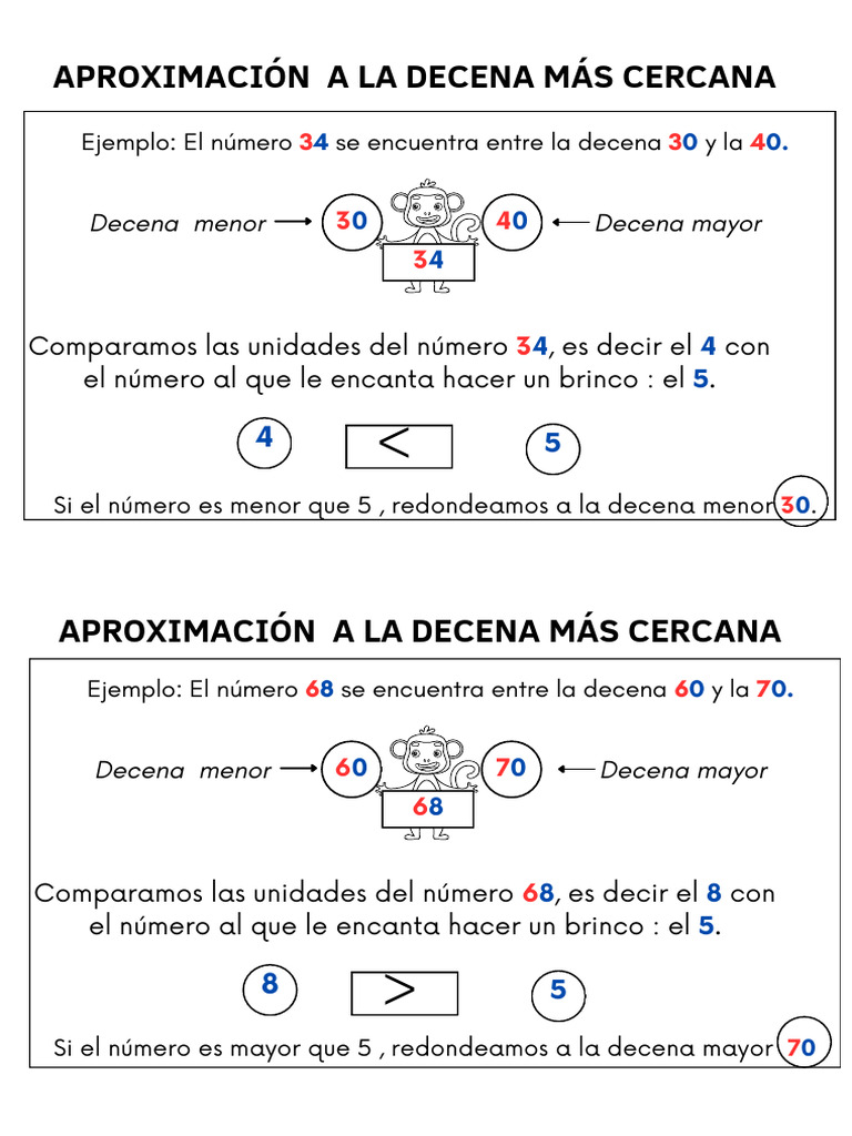 Explicación redondeo a la decena más cercana | PDF