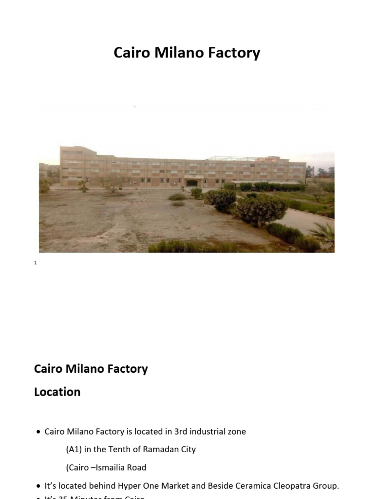 Cairo Milano Factory | PDF | Warehouse | Factory