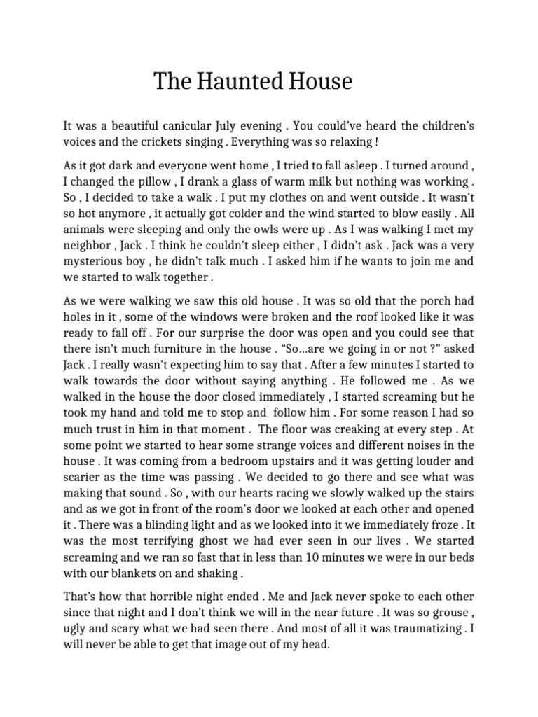 A Terrifying Night at the Haunted House | PDF