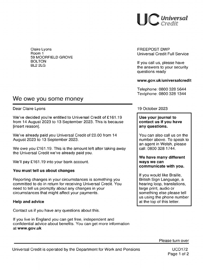 Universal Credit Decision and Appeals Guide | PDF