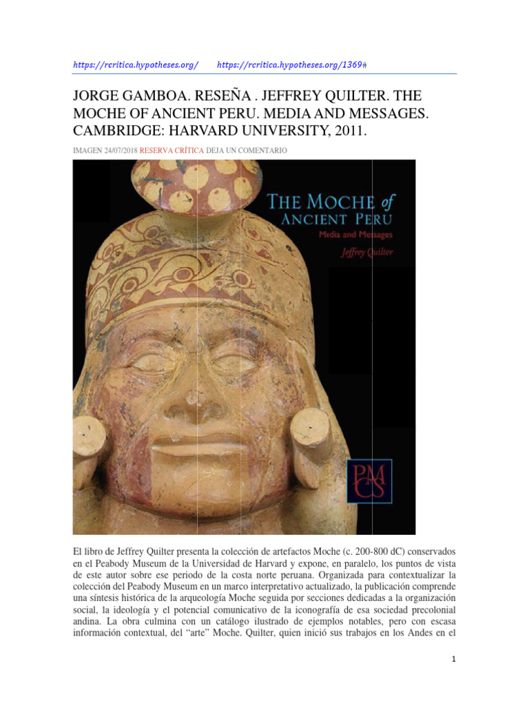 Book Review. J. Quilter-The Moche of Anc | PDF