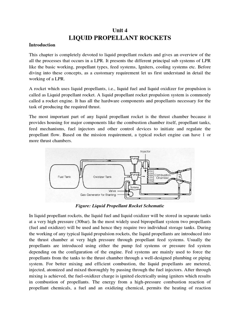 Unit 4 Liquid Propellant Rockets Pdf