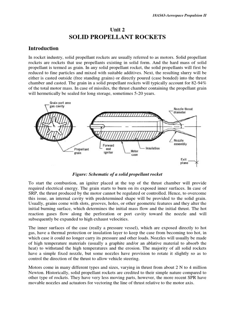 Unit 3-Solid Propellant Rockets Course Material | PDF | Rocket Propellant | Rocket