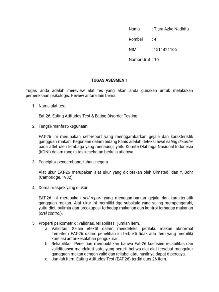 Tugas 1 Asesmen - Tiara Azka Nadhifa - 1511421166 | PDF