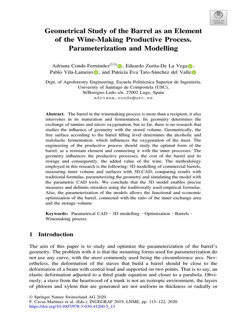 Geometrical Study of The Barrel As An Element of The Wine-Making ...