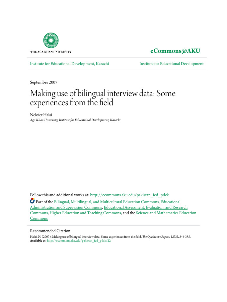 Making Use of Bilingual Interview Data - Some Experiences From The ...
