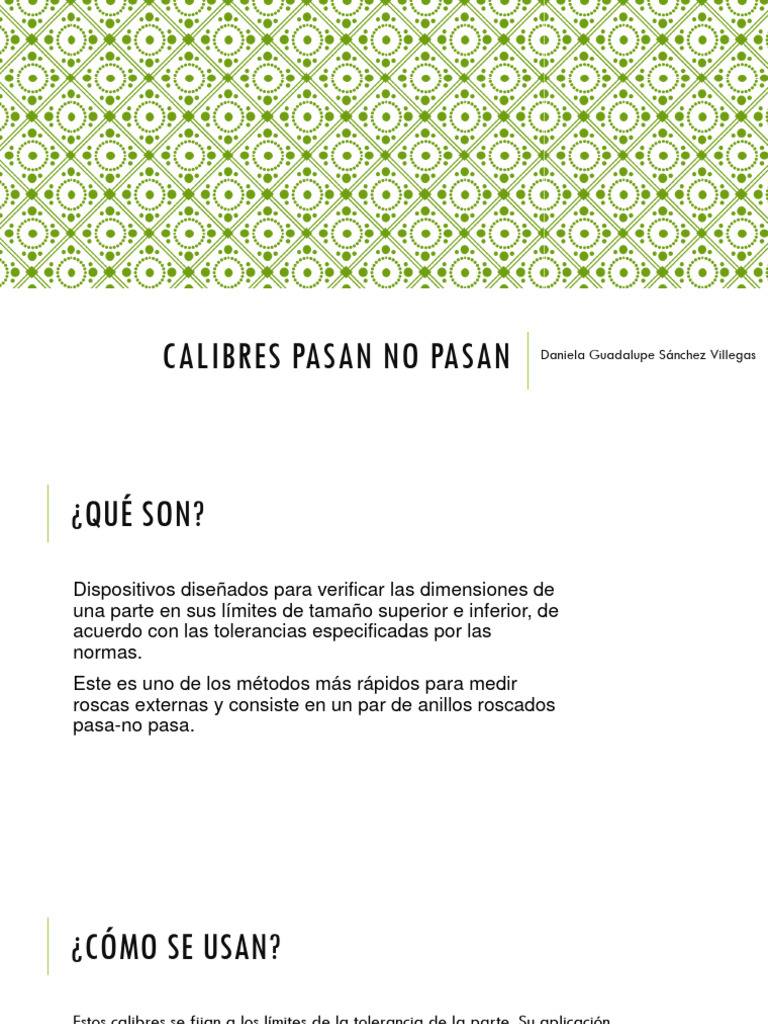 Calibres Pasan No Pasan | PDF