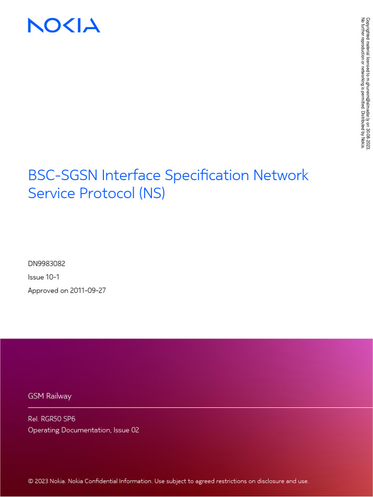 BSC-SGSN Interface Specification Network Service Protocol NS | PDF