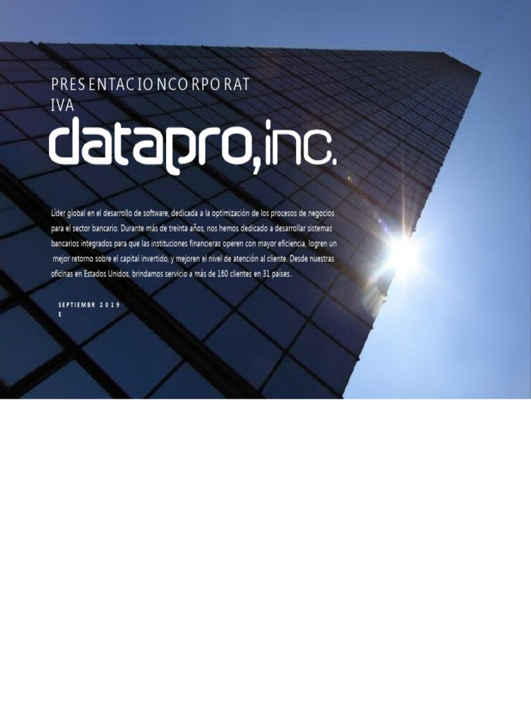 Presentación Corporativa DATAPRO | PDF