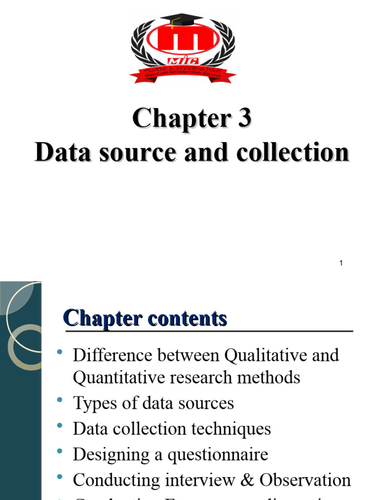 Chapter 3 Data Source | PDF