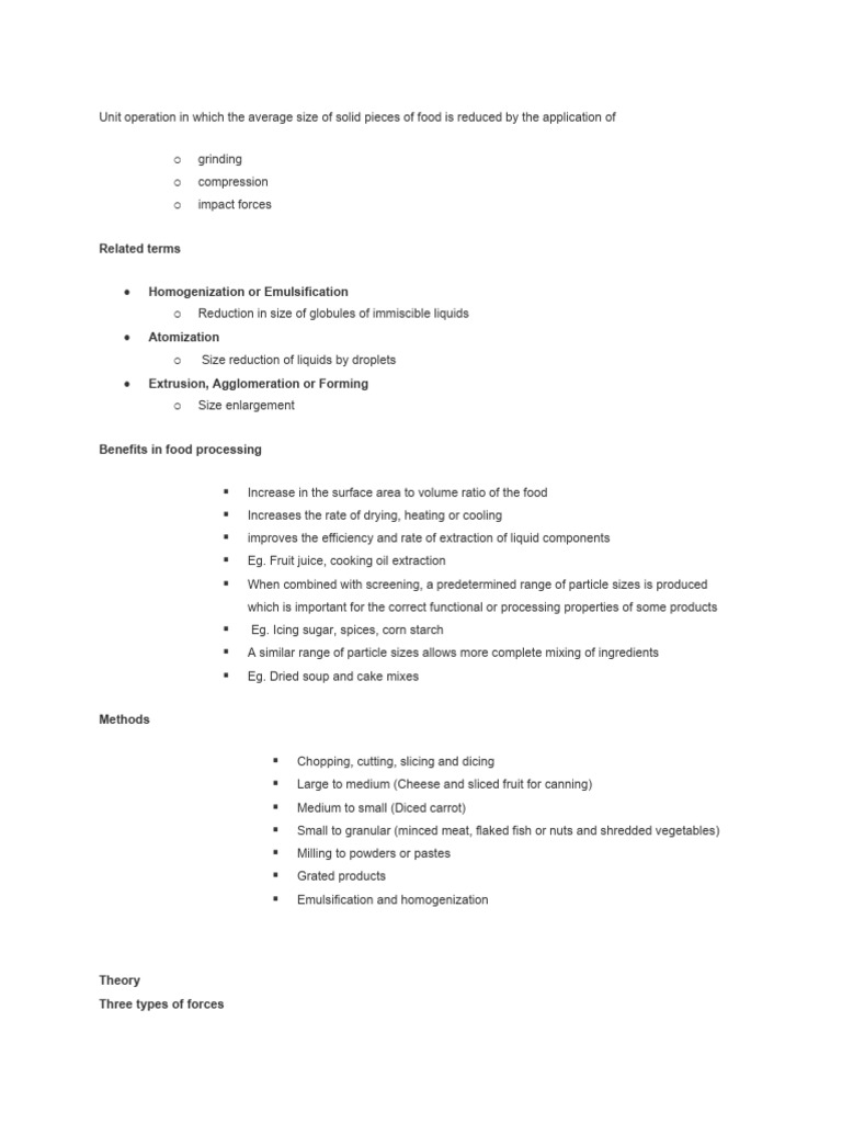 Unit Operations | PDF | Mill (Grinding) | Applied And Interdisciplinary ...