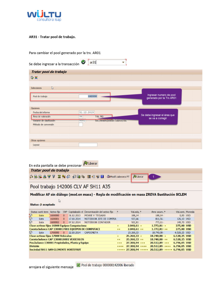 AR31 - Tratar Pool de Trabajo (Modificacion de Datos Paso2) | PDF