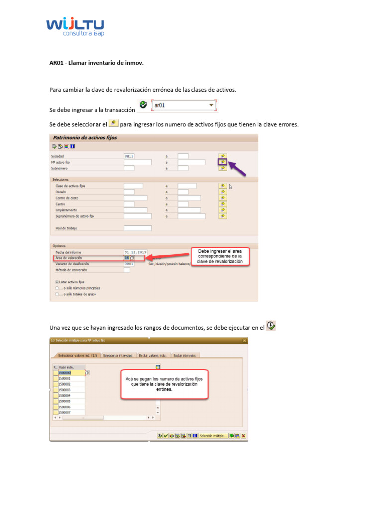 AR01 - Llamar Inventario de Inmov. (Modificacion de Datos) | PDF