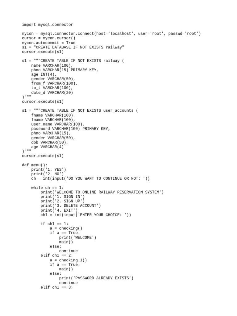 Railway Source Code | PDF | User (Computing) | Software Engineering Railway Source Code | PDF | User (Computing) | Software Engineering