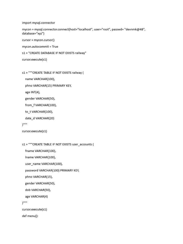 Railway Reservation System | Download Free PDF | User (Computing ...