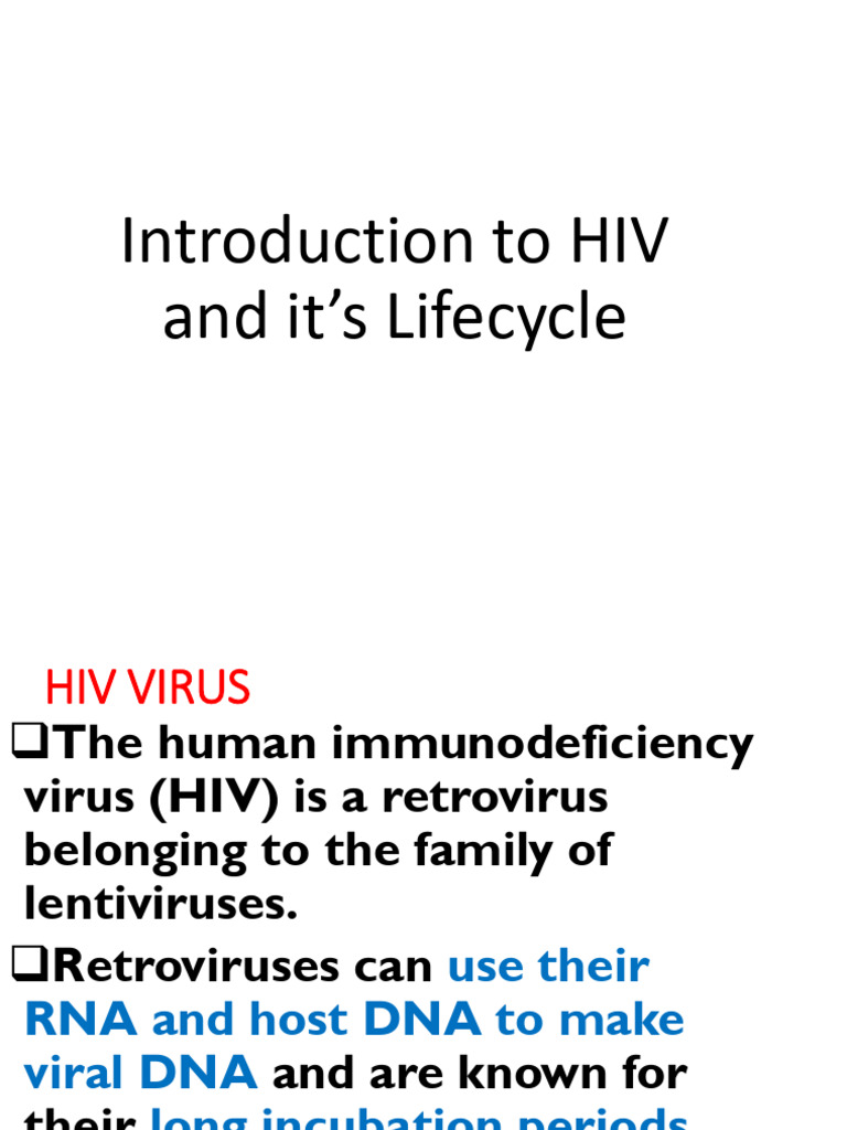 Introduction To HIV and Its Lifecycle | PDF | Hiv | Virus
