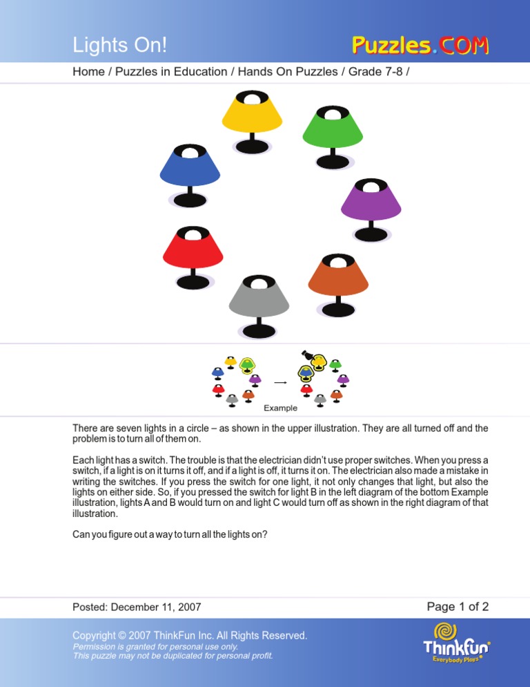 Lights On Print Play | PDF