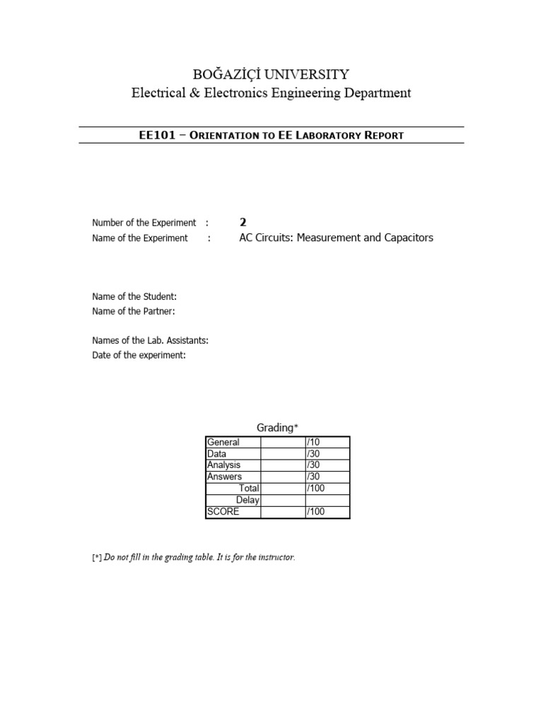 Lab2 - Report | PDF | Electrical Network | Capacitor