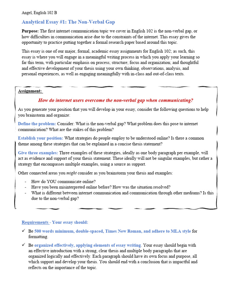 English 102 AE 1 | PDF | Essays | Communication