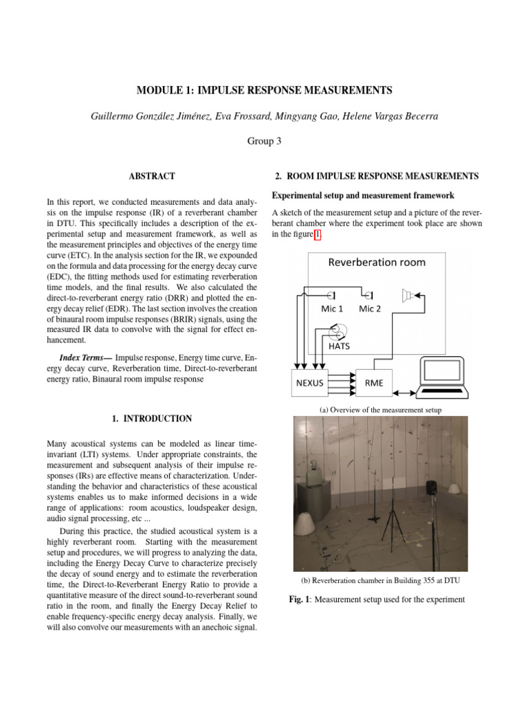 Acoustics Impulse Response Study | PDF | Decibel | Acoustics
