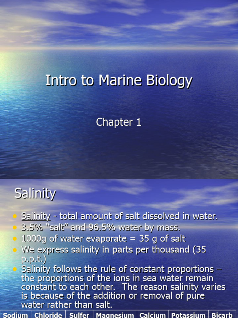 Intro To Marine Biology | PDF