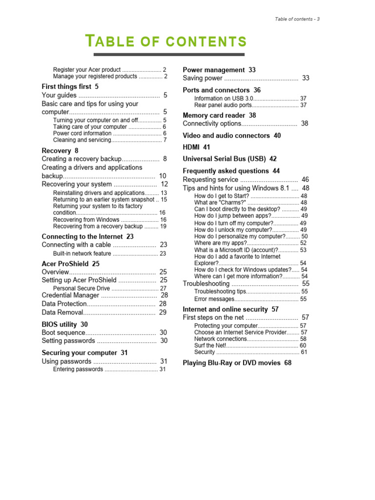 User Manual Acer Veriton M VM2640G (English - 68 Pages) | PDF