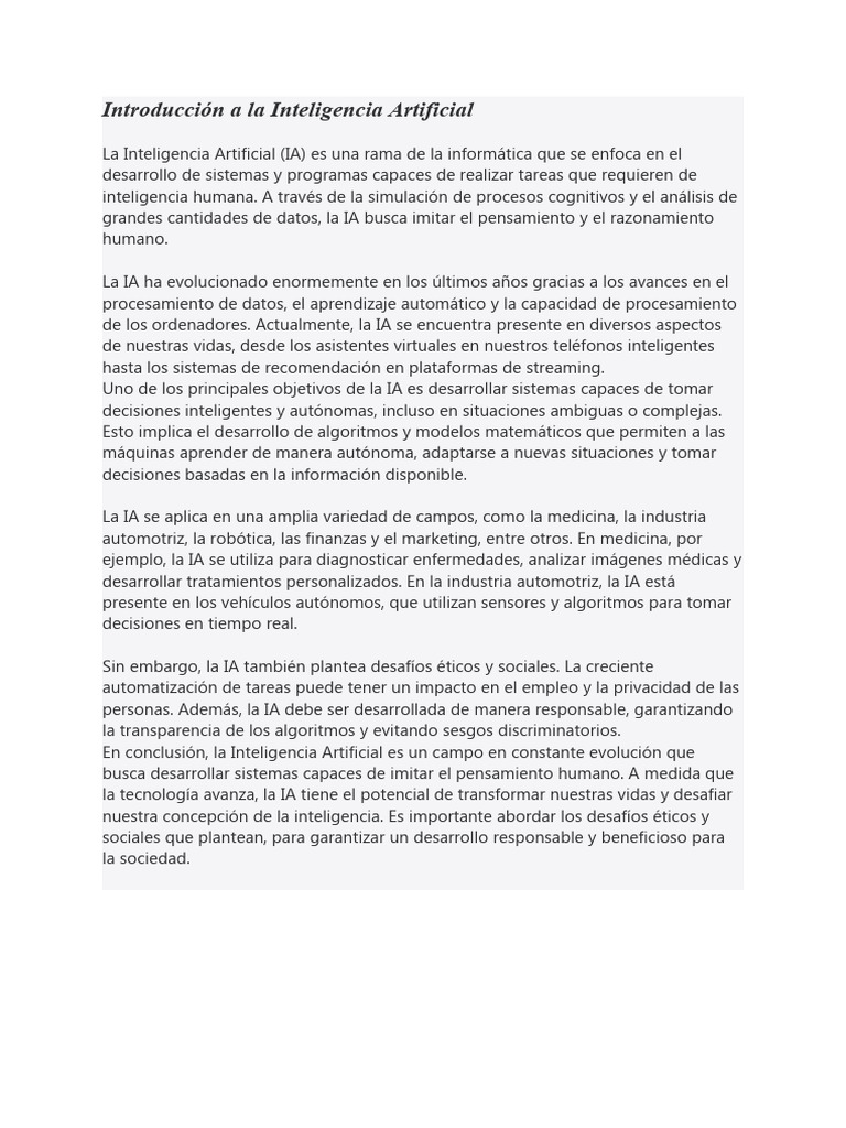 Introducción A La Inteligencia Artificial | Descargar gratis PDF | Inteligencia artificial ...
