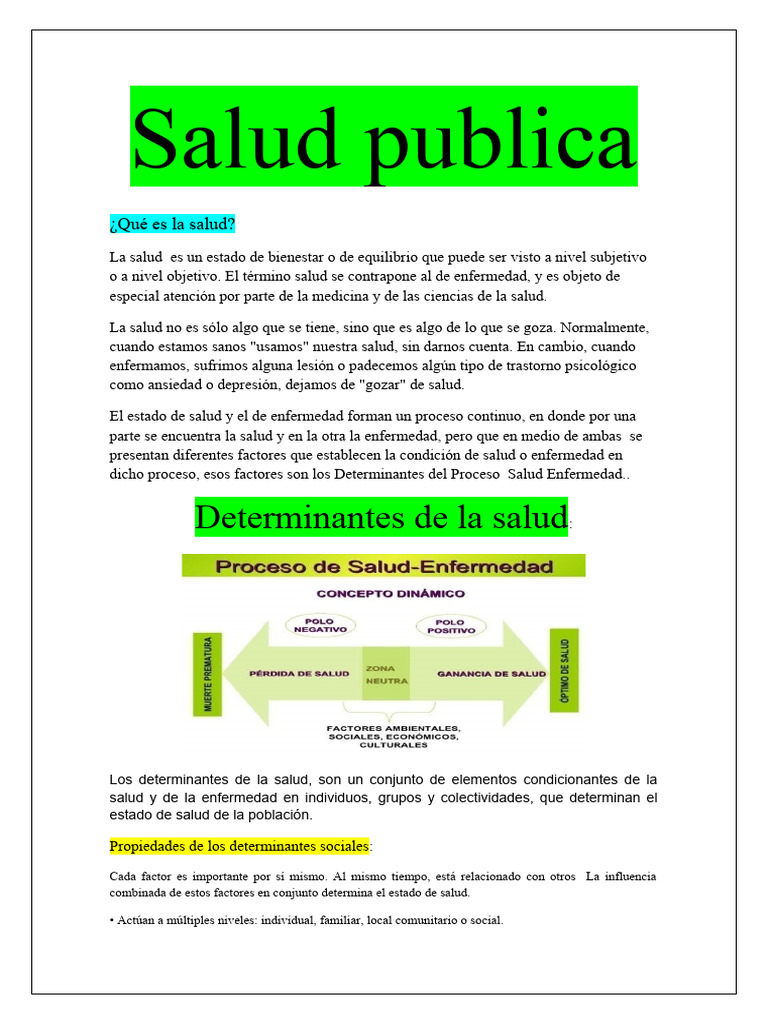 Determinantes De La Salud Pública Pdf