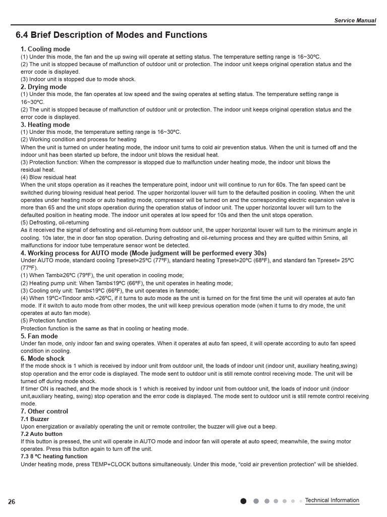 Gree AC Modes Summary | PDF | Thermal Insulation | Pipe (Fluid Conveyance)
