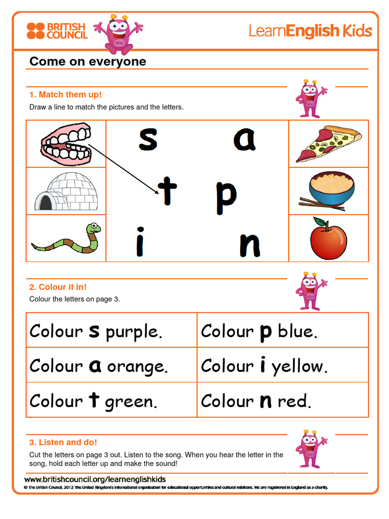 Sounds Come On Everyone Worksheet | PDF
