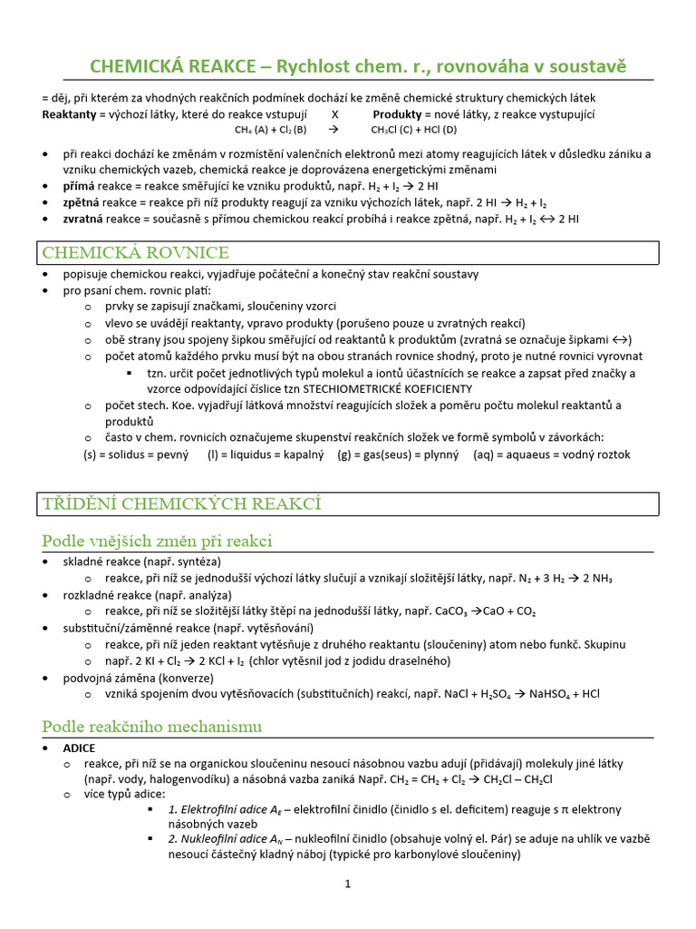 Chemická Reakce | PDF