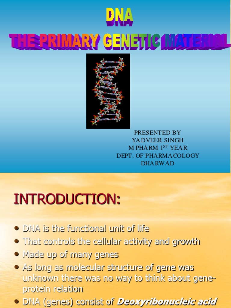 Dna As Primary Genetic Material | PDF | Nucleic Acids | Dna
