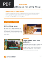 Living vs Non-Living for Grade 3 | PDF | Life | Reproduction