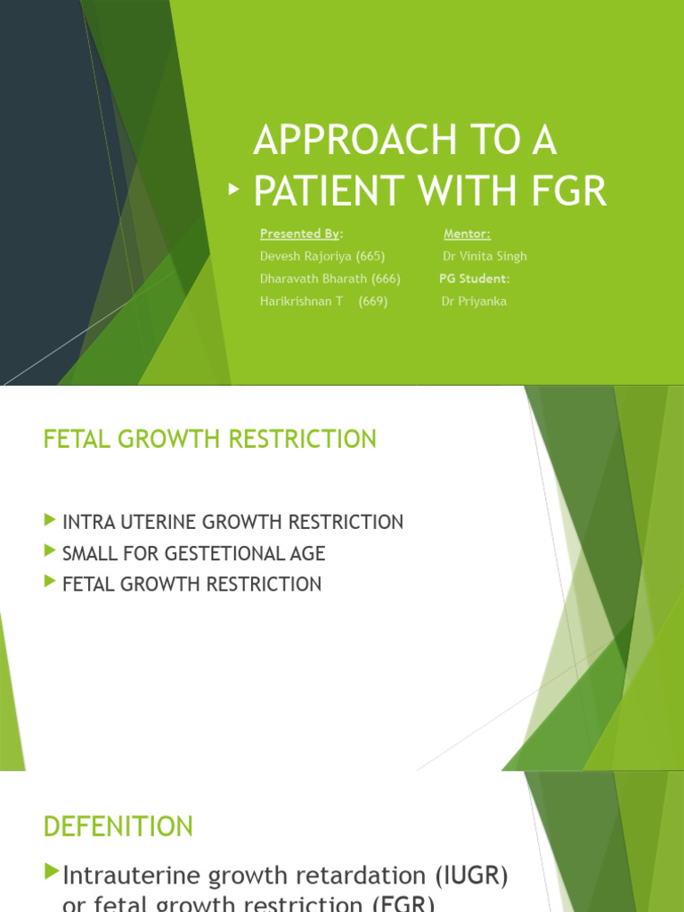 Approach to a Patient With Fgr | PDF | Fetus | Pregnancy