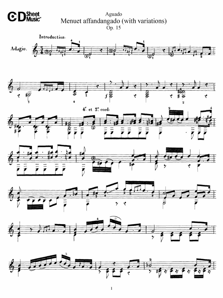 Aguado - Menuet Affandangado (With Variations), Op.15 | PDF