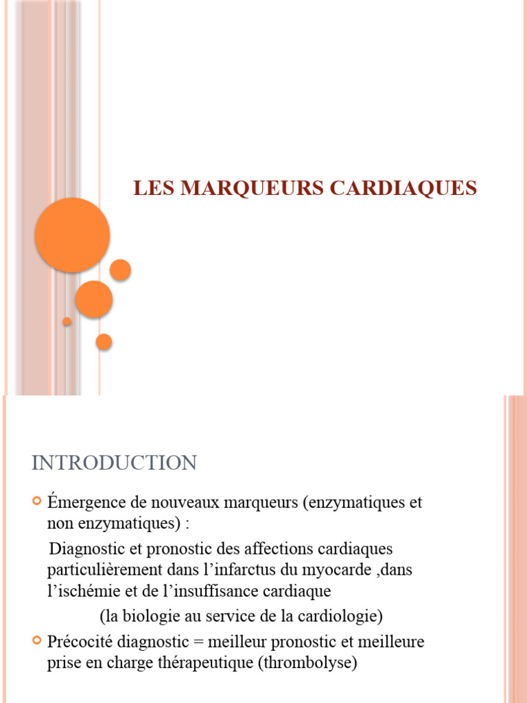 Marqueurs Cardiaques | PDF | Infarctus du myocarde | Cœur