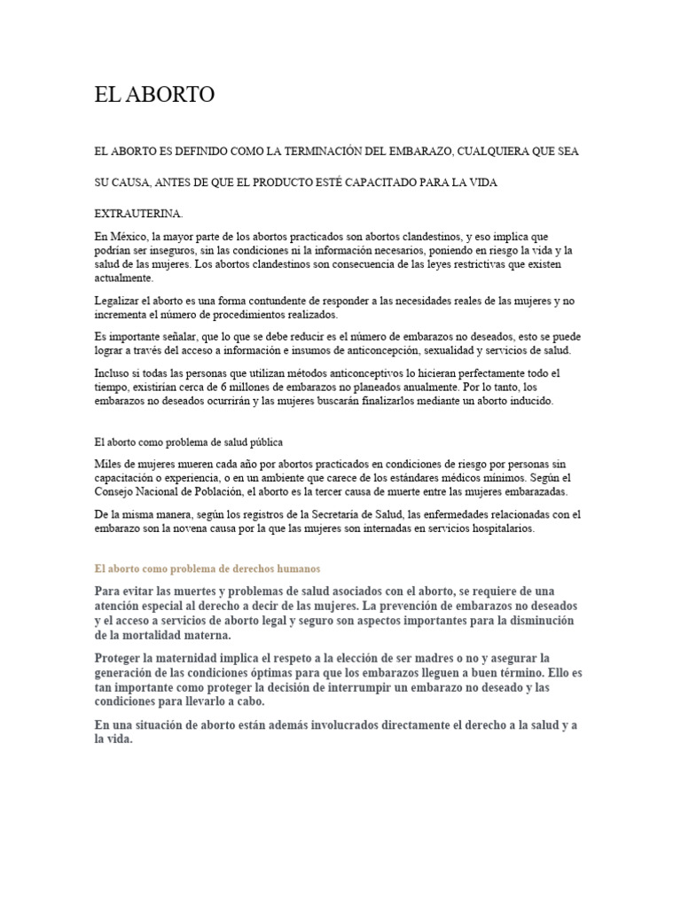 El Aborto | PDF | Aborto | El embarazo