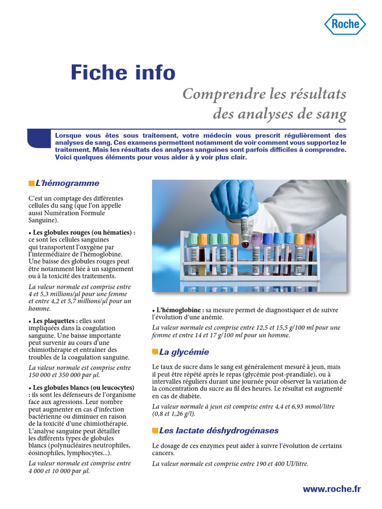 Comprendre Les Resultats Des Analyses de Sang | PDF
