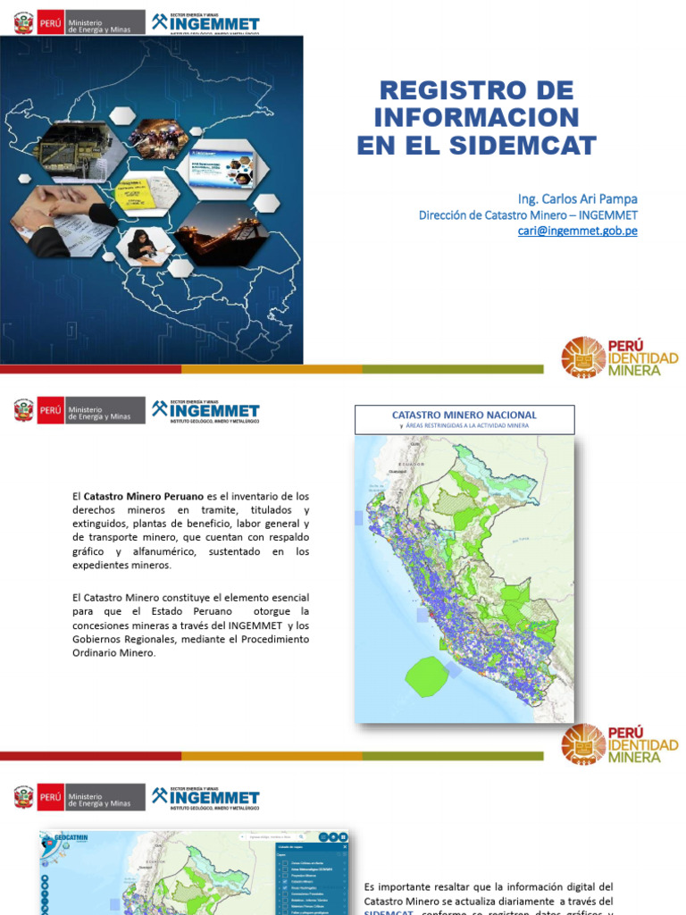 22.05 Ingemmet Registro de Información en El SIDEMCAT - Carlos Ari | PDF