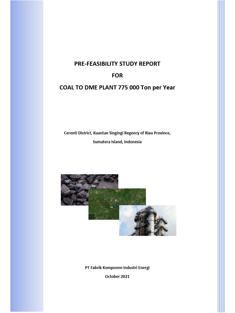 Coal to DME Plant Pre-Feasibility Study | PDF | Gasification | Coal