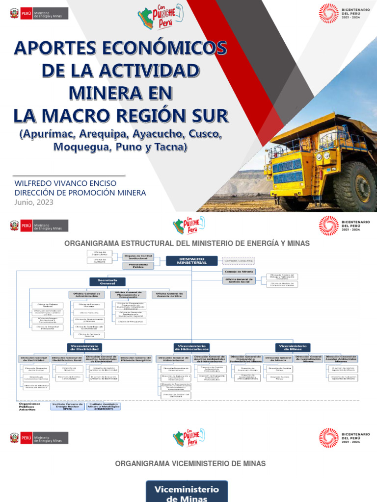 23.01 DGPSM Aportes Económicos de La Actividad Minera en La Macroregión ...
