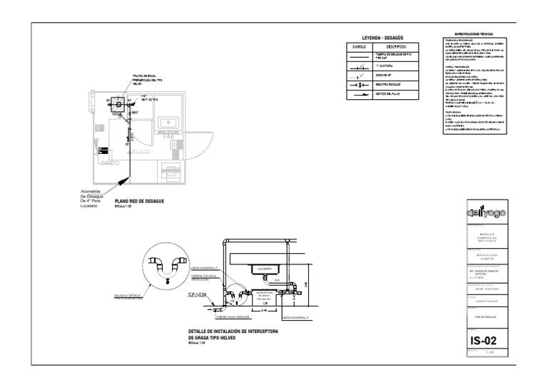 IISS_DELIYOGO_ MEGAPLAZA DESAGUE-Model | PDF | Tubería (transporte de fluidos) | Ingeniero civil