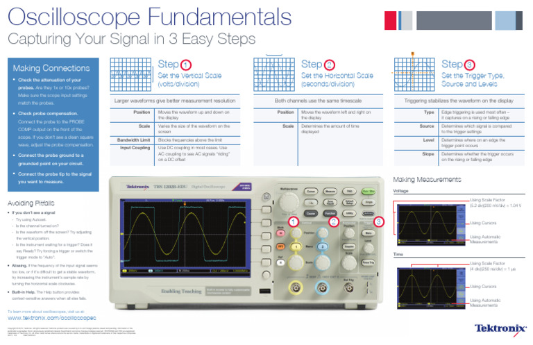 Oscilloscope Fundamentals Poster 3GW 60028 0 11x17 | PDF | Metrology | Electrical Engineering