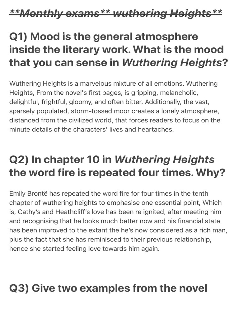 Wuthering Heights | PDF | Heathcliff (Wuthering Heights) | Wuthering ...