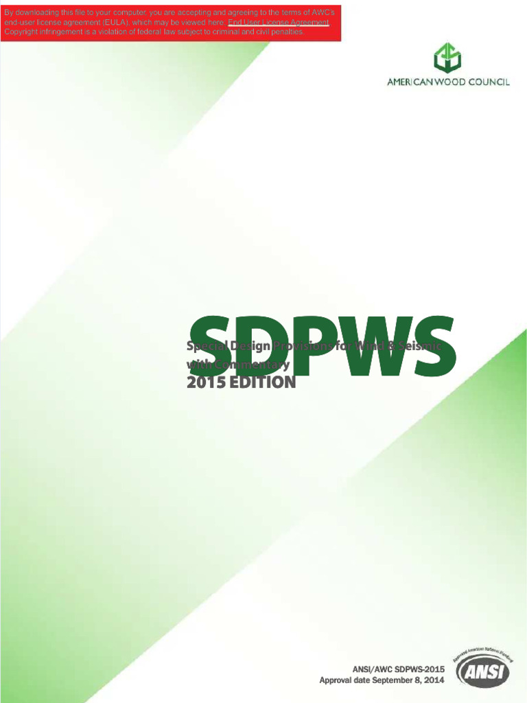 PDF Awc Sdpws 2015 Withcommentary Compress | PDF | Framing (Construction) | Strength Of Materials