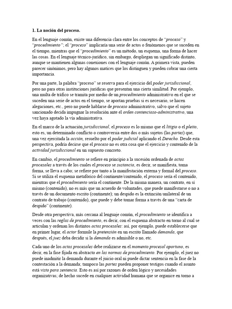Proceso vs Procedimiento Jurídico | PDF | Ley procesal | Jurisdicción