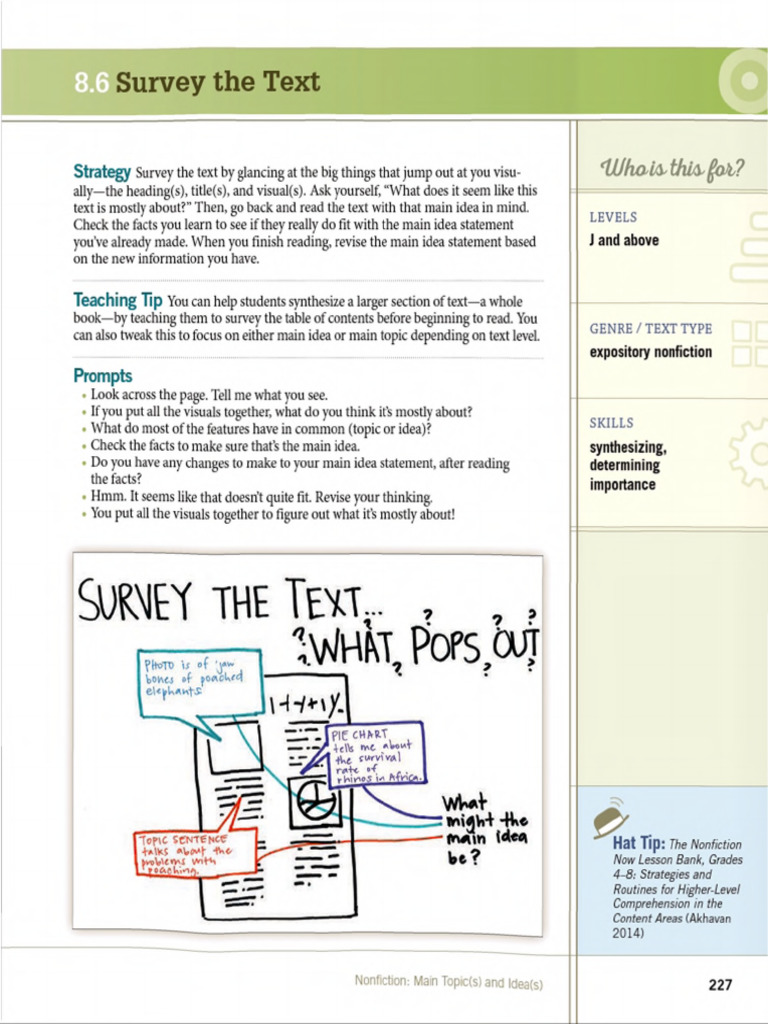 Survey The Text - Text Features | PDF | Human Communication | Writing